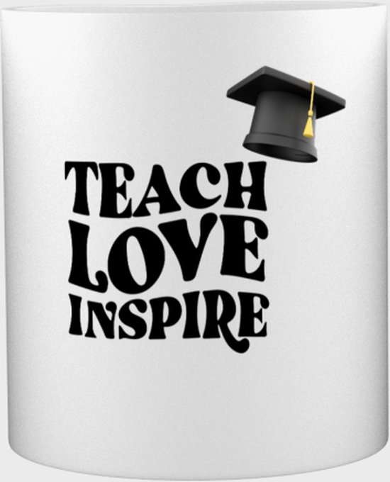 Akyol - teach love inspire Mok met opdruk - docent - leraar/lerares ...