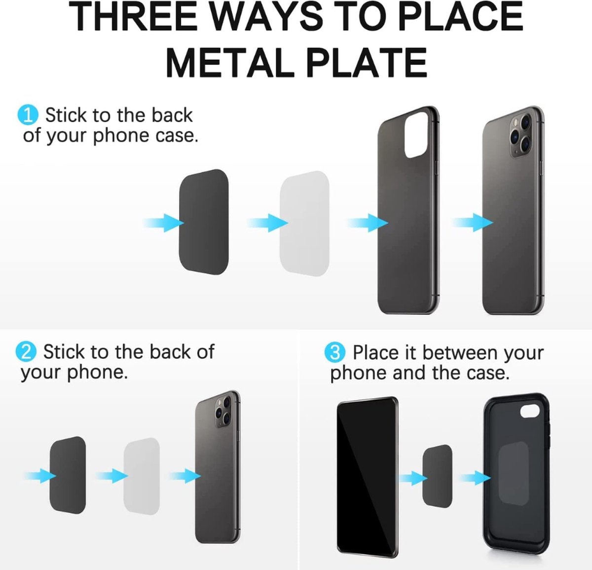 Metalen plaatje Telefoon - Zelfklevend magnetisch- Rechthoekig Zilver ...