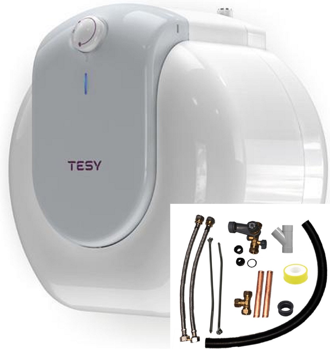 Elektrische close-in boiler 15 liter met montageset, bovenuitloop, Tesy ...