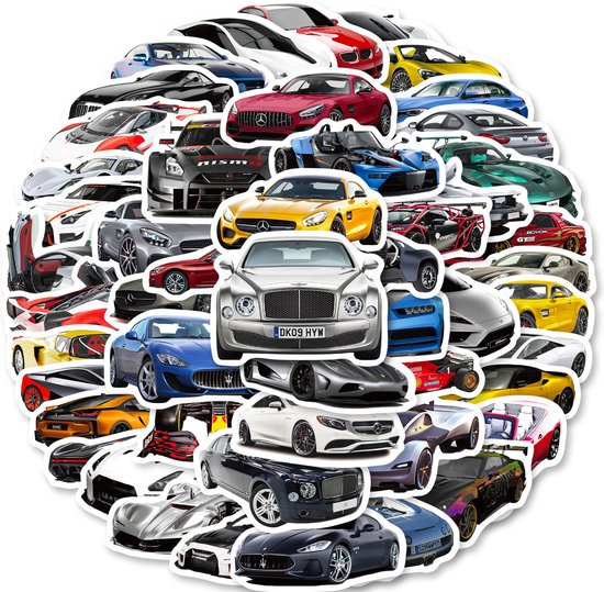 50 stuk race auto Cartoon stickers voor kinderen en volwassenen ...