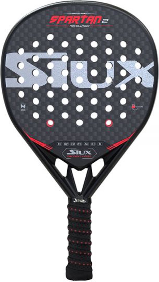 Siux Spartan Revolution 2 - 12K (Hybrid) - 2023 padel racket zwart/rood ...