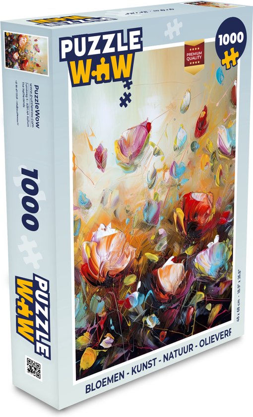 Puzzel Bloemen - Kunst - Natuur - Olieverf - Legpuzzel - Puzzel 1000 ...