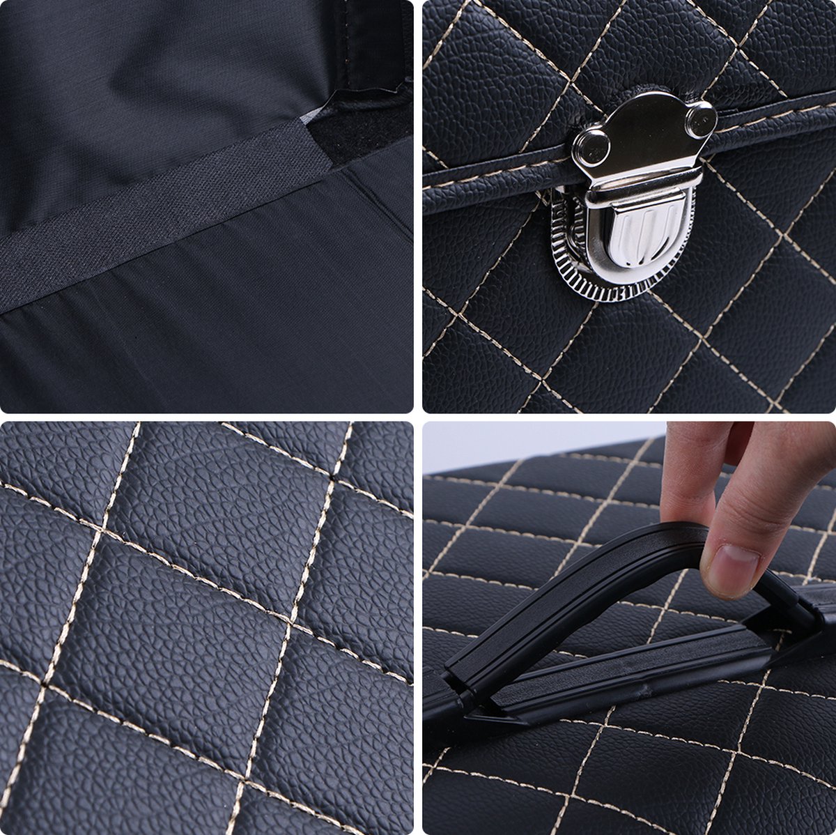 Lederen Kofferbak Opbergdoos Hoogwaardige Auto Organizer Opbergtas Auto ...