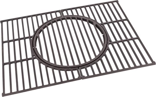 Universele gietijzeren grillroosterset met rooster-in-roostersysteem ...