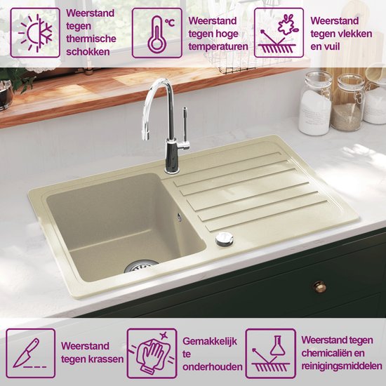 vidaXL Spoelbak - Spoelbakken - Wasbak - Wasbakken - Gootsteen enkele ...