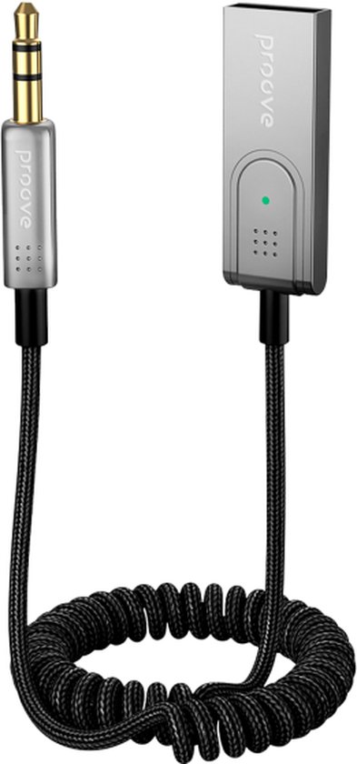Proove Helix Bluetooth Auto Audio Adapter USB-A naar 3.5mm AUX Grijs | bol