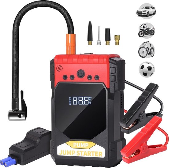 Equivera Jumpstarter voor Auto - Accu Booster - Acculader voor Auto ...