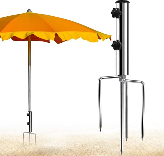 Parasolvoet Grondspies voor strand parasolstandaard metaal gazondoorn ...