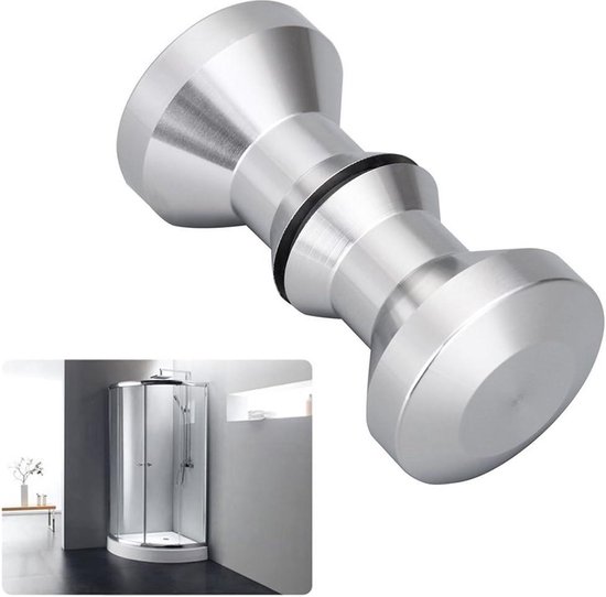 Shower Door Handle Knob Polished Stainless Steel Round Screen Bathroom ...
