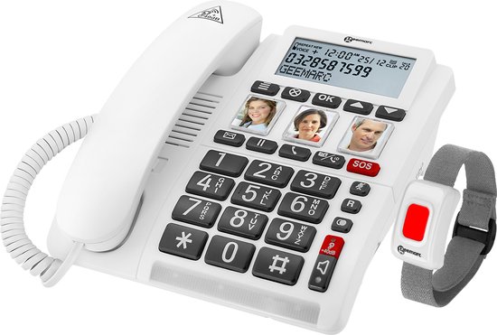 Geemarc, Telefoon voor senioren Geemarc CL610 fotogeheugenknoppen-SOS, Wit | bol