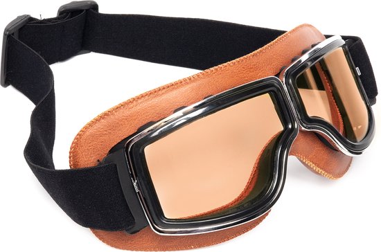 KIMU Goggles Motor Skibril - Bril Bruin Montuur - Bruine Glazen ...