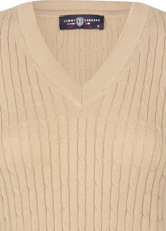 Jimmy Sanders V-Neck Sweater - V Trui - 100% Katoen Dames Steen - S | bol