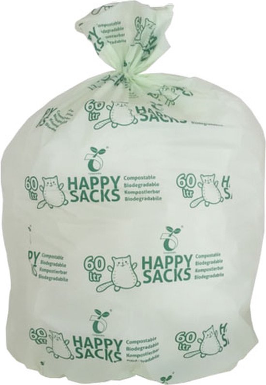 Happy Sacks biozakken 30 liter - 400 zakken - Doos 40 rollen à 10 stuks ...