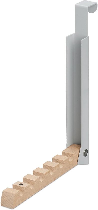 Inklapbare deurhaak voor 6 kledinghangers - Hout en metaal - Deurdiktes ...