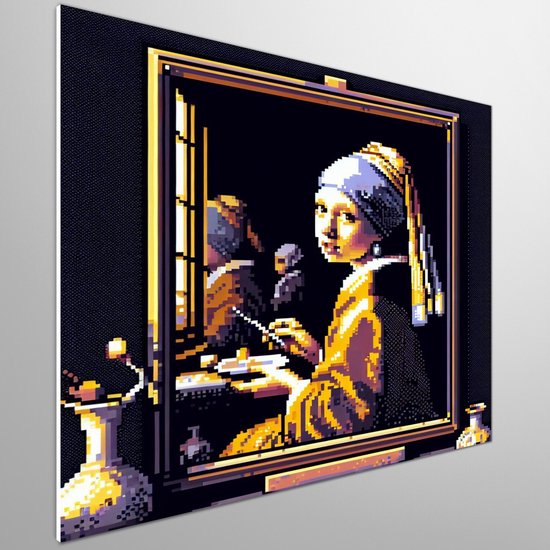 Pixel art vermeer schilderij | Virtuoze Vermeer: een meesterwerk van ...