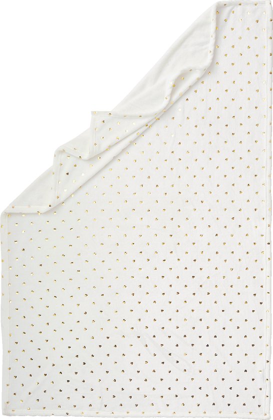 Vertbaudet Plaid voor kinderen met goudkleurige hartjes | bol
