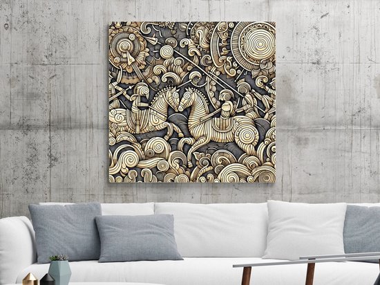 Line art relief schilderij | Intricate Intersecting Lines: A ...