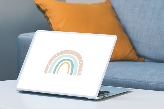 Laptop sticker - 15.6 inch - Regenboog - Kinderen - Pastel - Stippen ...