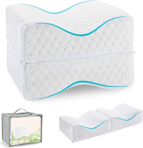 Beenkussen van traagschuim voor zijslapers - orthopedisch kniekussen - dubbel kussen... | bol