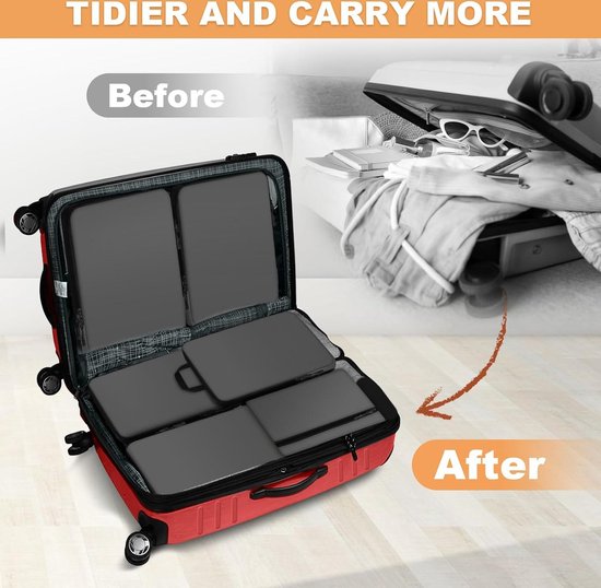 Compression Suitcase Organizer Set - 8 Pieces - Travel Organiser ...