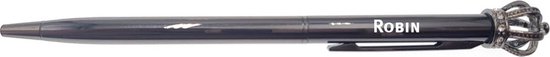 Pen Met Gravering - Kroon - Met Naam - Robin - Zwart | bol