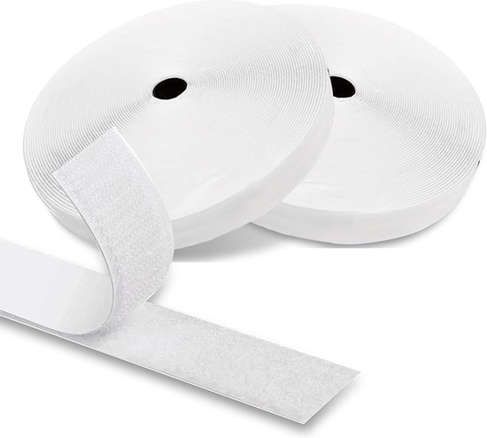 Self Adhesive Double Sided Velcro Tape 8Mx20MM - Extra Strong Fastener ...