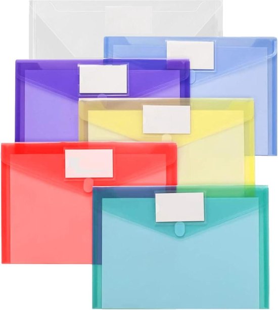 Documentenmap A4 transparant - 30 stuks - meerkleurige documentenmap ...