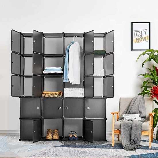 Modulaire kledingkast opbergkast voor kleding met 2 stangen ...
