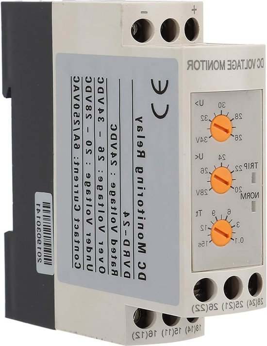 12V-48V Overvoltage Undervoltage Relay 35MM Guide Rail Voltage ...