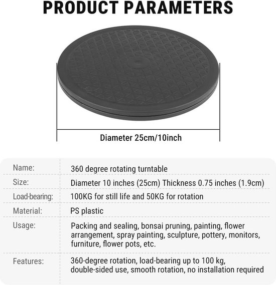 Draaibaar platform 360° - Draaiplateau voor monitoren, tv's, laptops en meer | bol