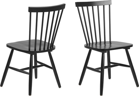 Set van 2 Zwarte Eetkamerstoelen - Scandinavisch Design - Houten ...