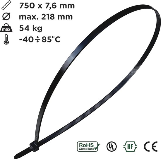 Extra Lange Kabelbinders 750mm voor Zwaar Gebruik - Duurzame UV-bestendige 25 Stuks... | bol