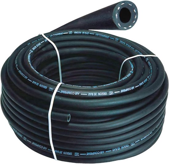 Zwarte Persluchtslang 6 x 14 mm - 20 Bar - 50 Meter Rol | bol