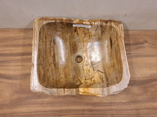 Waskom van versteend hout - 43x35x15cm - FL22759 | bol