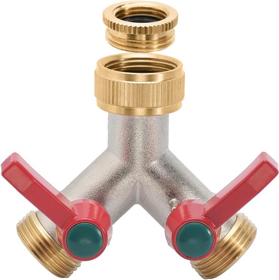 Y-verdeler 2-weg 3/4 inch waterverdeler - Messing Y-splitter - Tuinslangadapter -... | bol