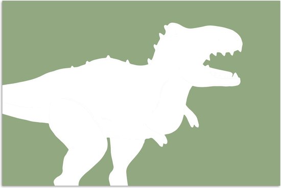 Poster 60x40 cm - Dino - T-rex - Dinosaurus - Groen - Tyrannosaurus rex ...