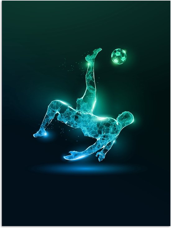 Poster 60x80 cm - Voetbal - Voetballer - Jongen - Zwart - Posters - Wanddecoratie... | bol