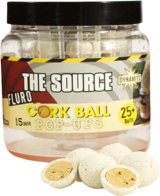 Dynamite Baits The Source Fluro White Corkball Pop-ups 15mm | bol