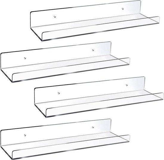 Zwevende planken acryl muur rand planken helder 15 inch 4 stuks ...
