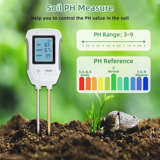 PH Soil Test Meter - Acid-Base Soil Test Detection - Temperature ...