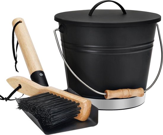 Asemmer met deksel - schop en handbezem - gegalvaniseerde stalen ...