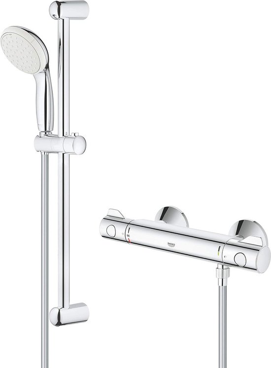 Grohtherm 800 Thermostatische douchemengkraan 1/2" met douchegarnituur ...