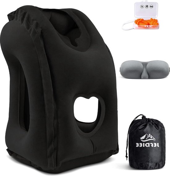 Opblaasbaar Reiskussen - Comfortabele Ondersteuning voor Hoofd en Kin ...