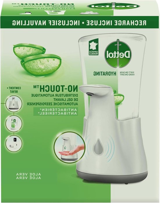 No Touch-kit - Automatische dispenser met INOX-effect en handwasgel met aloë vera van... | bol