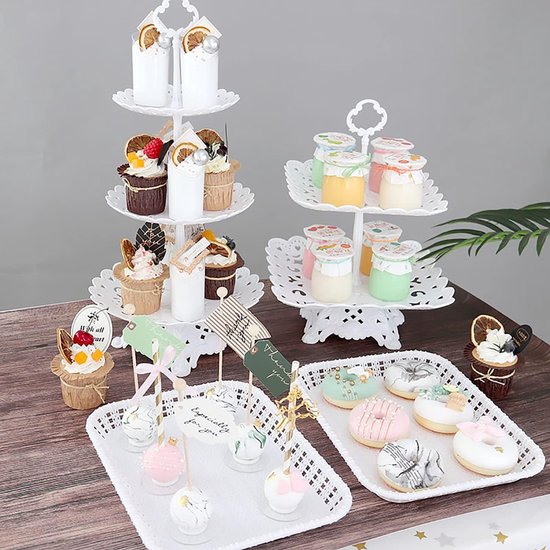 3 etages Cupcake-standaard voor doop baby geboorte blauw communie ...