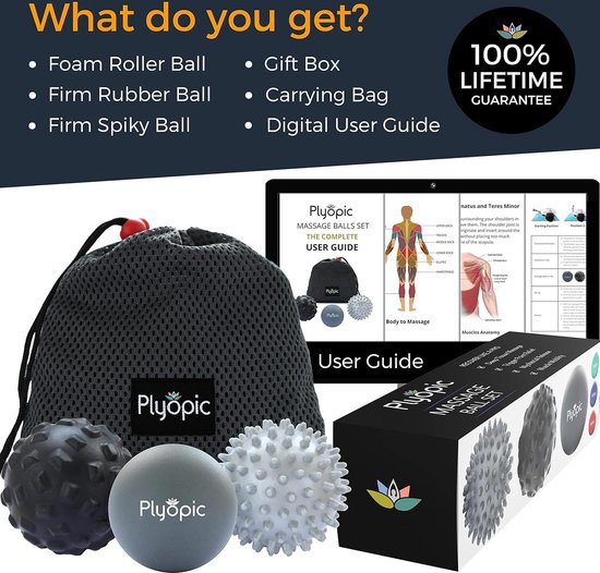 Foamroller Massage Bal Set - Rubber Spiky & Foam Roller Massager Ballen ...