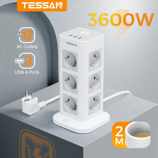 Stopcontact Splitter - Toren Power Strip - 12 Way Outlets ...