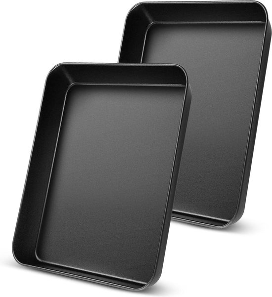 Baking Tray - 2-delige non-stick ovenplaat - RVS - 24x18x5 cm | bol