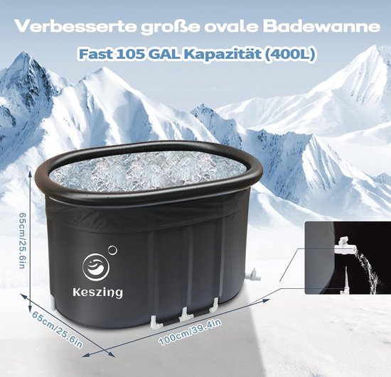 Ovale IJsbad voor Volwassenen - Draagbare Koude Dompelbad (384L) voor ...