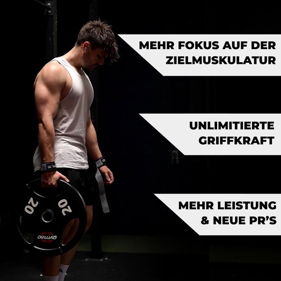 Professionele gevoerde Lifting Straps 60 cm - voor krachttraining en ...